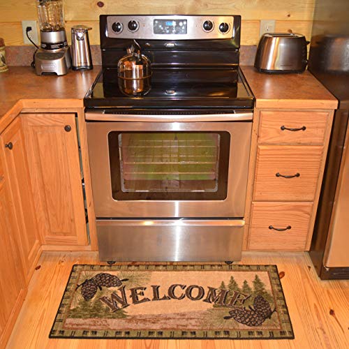 Cozy Cabin Forest Welcome Kitchen Rug, 20 in x 44