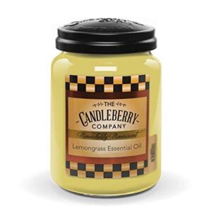 candleberry candles | lemongrass essential oil candle | best candles on the market | hand poured in the usa | highly scented & long lasting | large jar 26 oz.