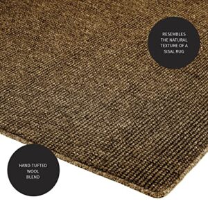 Plow & Hearth Dalton 2x3'6" Fireproof Hearth Rug | Mocha | Wool Blend Fireplace Mat | Protect Home Décor Hardwood Floor and Carpet from Sparks and Embers Wood Stove