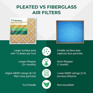 Filterbuy 16x25x5 Air Filter MERV 11 Allergen Defense (2-Pack), Pleated HVAC AC Furnace Air Filters Replacement for Honeywell FC100A1029, Lennox X6670, Carrier P102-1625, Air Kontrol, Bryant, Day & Night, and Payne (Actual Size: 15.75 x 24.75 x 4.38)