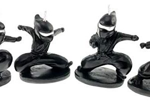 FIGHTING NINJA wax birthday candles (set of 4) - retro toy style - by NuOp Design