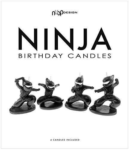 FIGHTING NINJA wax birthday candles (set of 4) - retro toy style - by NuOp Design