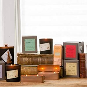 Paddywax Candles TRL10Z Library Collection John Steinbeck 2-Wick Scented Travel Tin Candle, 3.5-Ounce, Smoked Birch & Amber