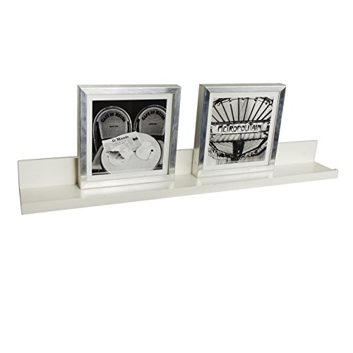 InPlace Shelving 9084678 35.4 in W x 4.5 in D x 3.5 in H Floating Shelf with Picture Ledge, White