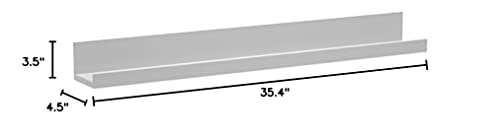 InPlace Shelving 9084678 35.4 in W x 4.5 in D x 3.5 in H Floating Shelf with Picture Ledge, White