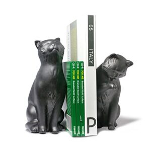 danya b. decorative cat bookend set for cat lovers in black, great gift for the feline fan child or adult, home or office bookcases, display shelves or for pet store owner or groomer