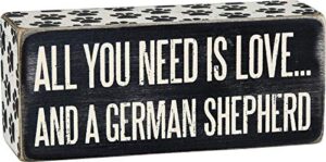 primitives by kathy 24978 paw print trimmed box sign, 6″ x 2.50″, german shepherd