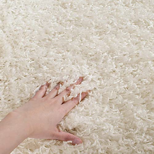 SAFAVIEH Athens Shag Collection 8' x 10' White SGA119B Non-Shedding Living Room Bedroom Dining Room Entryway Plush 1.5-inch Thick Area Rug