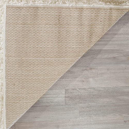 SAFAVIEH Athens Shag Collection 8' x 10' White SGA119B Non-Shedding Living Room Bedroom Dining Room Entryway Plush 1.5-inch Thick Area Rug