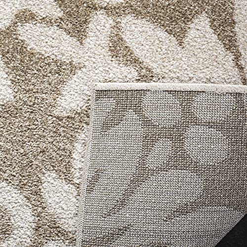 SAFAVIEH Amherst Collection 4' x 6' Wheat / Beige AMT425S Floral Non-Shedding Living Room Bedroom Accent Rug