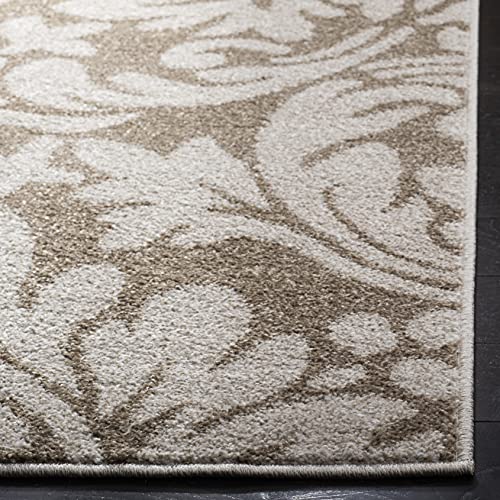 SAFAVIEH Amherst Collection 4' x 6' Wheat / Beige AMT425S Floral Non-Shedding Living Room Bedroom Accent Rug