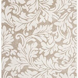 SAFAVIEH Amherst Collection 4' x 6' Wheat / Beige AMT425S Floral Non-Shedding Living Room Bedroom Accent Rug