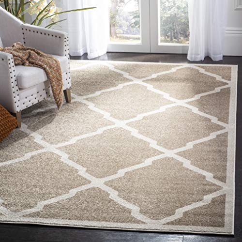 SAFAVIEH Amherst Collection 4' x 6' Wheat / Beige AMT421S Moroccan Trellis Non-Shedding Living Room Bedroom Accent Rug