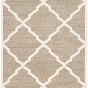 SAFAVIEH Amherst Collection 4' x 6' Wheat / Beige AMT421S Moroccan Trellis Non-Shedding Living Room Bedroom Accent Rug