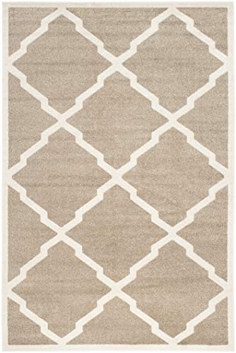 SAFAVIEH Amherst Collection 4' x 6' Wheat / Beige AMT421S Moroccan Trellis Non-Shedding Living Room Bedroom Accent Rug