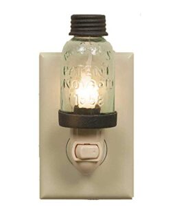 mini mason jar night light in rustic brown metal color