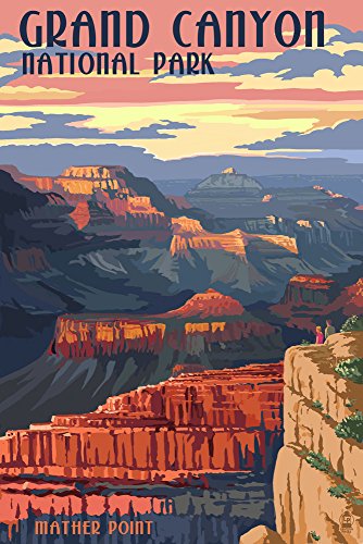 Grand Canyon National Park, Arizona, Mather Point (9x12 Wall Art Print, Home Decor)