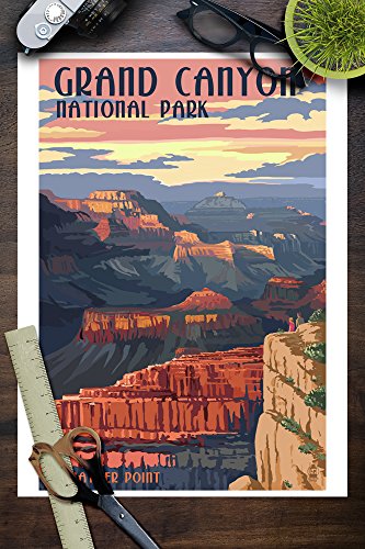 Grand Canyon National Park, Arizona, Mather Point (9x12 Wall Art Print, Home Decor)