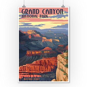 Grand Canyon National Park, Arizona, Mather Point (9x12 Wall Art Print, Home Decor)