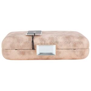 Fawziya Crystal Evening Bags And Clutches Snakeskin Clutch-Champagne