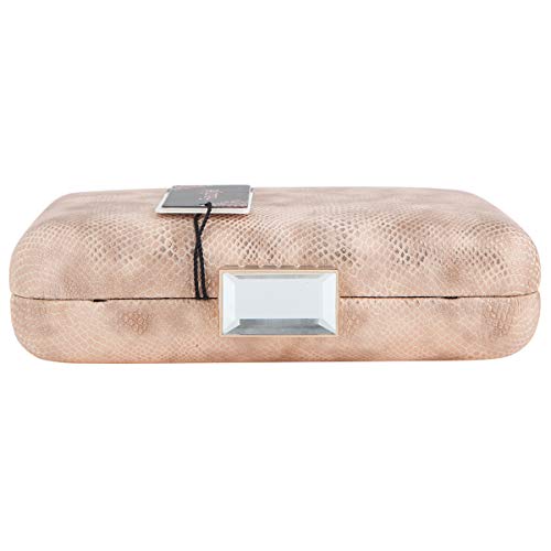 Fawziya Crystal Evening Bags And Clutches Snakeskin Clutch-Champagne