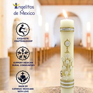 Angelitos de Mexico Candle for First Communion - Cirio para Primera Comunion