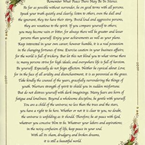 Desiderata Poem by Max Ehrmann on Handmade Florentine Paper (with 24k Gold Leaf Accent) Imported from Italy.