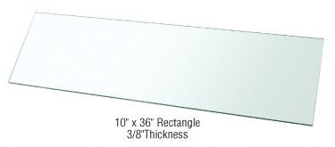 CRL 10" x 36" Rectangle 3/8" Clear Tempered Glass Shelf - 2 Per Pack - 38TGR1036