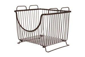 spectrum diversified ashley stackable basket, large, bronze