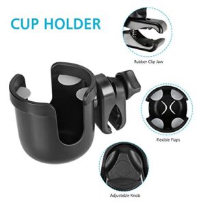 Accmor Universal Stroller Cup Holder, Bike Cup Holder, Large Caliber Designed Cup Holder for Bottle with Handle, Cup Holder for Stroller, Bike, Wheelchair, Walker