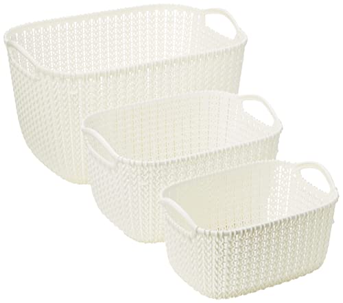 Curver Knit Basket, 3L/8L/19L, Oasis White