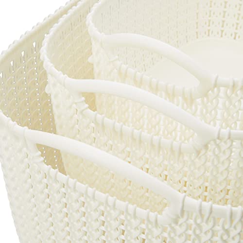 Curver Knit Basket, 3L/8L/19L, Oasis White