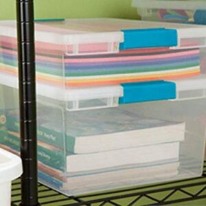 Sterilite 64 Qt Latching Box Large Stackable Clear Plastic Storage Totes, 6 Pack & Deep Clip Container Bins for Organization and Storage, 4 Pack