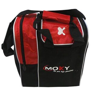 moxy strike single tote bowling bag- red/black