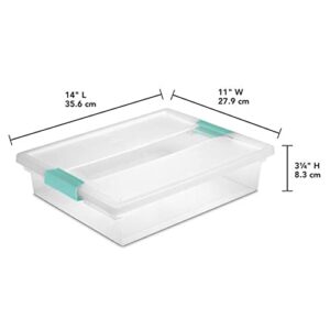 Sterilite Large Clip (6 Pack) & Small Clip (6 Pack) Clear Plastic Storage Organizer Tote Container Bin Box for Home Office Organization and Storage