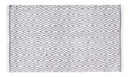 Ramanta Home 100% Cotton Diamond Rug 21x34 Hand Woven Reversible Washable Rug - Grey,Farmhouse Bathroom Rugs,Entry Rugs,Rugs for Living Room,Rag Rug,Kitchen Rug Cotton,Machine Washable Rug,Woven Rug