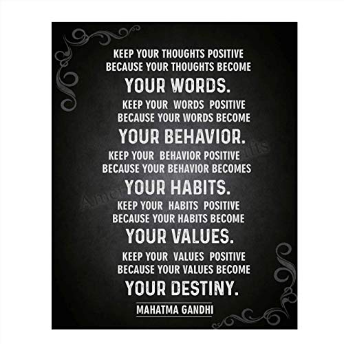 GANDHI Quotes Wall Art- "Your Destiny"- 8 x 10 Art Wall Print Art Ready to Frame. Modern Home Décor, Studio & Office Décor. Mahatma Gandhi Quotes Makes a Perfect Gift for Motivation, Zen & Inspiration