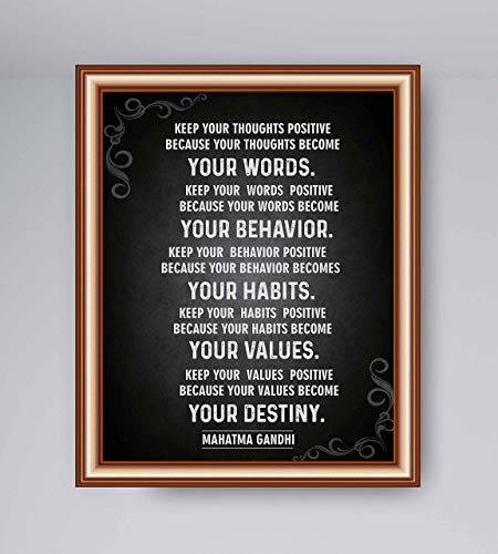 GANDHI Quotes Wall Art- "Your Destiny"- 8 x 10 Art Wall Print Art Ready to Frame. Modern Home Décor, Studio & Office Décor. Mahatma Gandhi Quotes Makes a Perfect Gift for Motivation, Zen & Inspiration