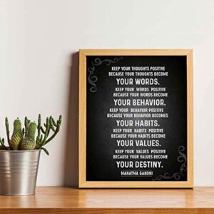 GANDHI Quotes Wall Art- "Your Destiny"- 8 x 10 Art Wall Print Art Ready to Frame. Modern Home Décor, Studio & Office Décor. Mahatma Gandhi Quotes Makes a Perfect Gift for Motivation, Zen & Inspiration