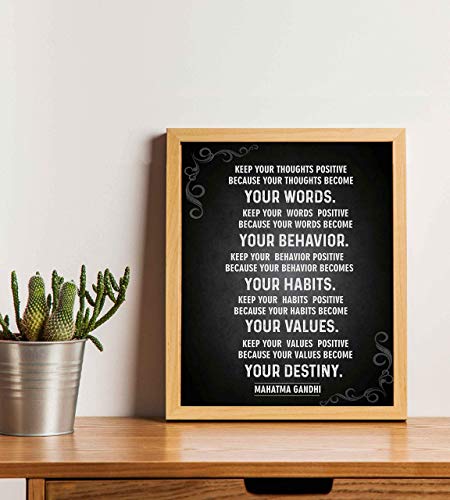 GANDHI Quotes Wall Art- "Your Destiny"- 8 x 10 Art Wall Print Art Ready to Frame. Modern Home Décor, Studio & Office Décor. Mahatma Gandhi Quotes Makes a Perfect Gift for Motivation, Zen & Inspiration