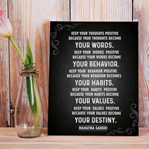 GANDHI Quotes Wall Art- "Your Destiny"- 8 x 10 Art Wall Print Art Ready to Frame. Modern Home Décor, Studio & Office Décor. Mahatma Gandhi Quotes Makes a Perfect Gift for Motivation, Zen & Inspiration