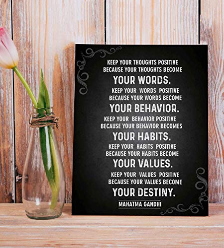 GANDHI Quotes Wall Art- "Your Destiny"- 8 x 10 Art Wall Print Art Ready to Frame. Modern Home Décor, Studio & Office Décor. Mahatma Gandhi Quotes Makes a Perfect Gift for Motivation, Zen & Inspiration