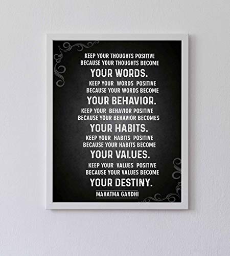 GANDHI Quotes Wall Art- "Your Destiny"- 8 x 10 Art Wall Print Art Ready to Frame. Modern Home Décor, Studio & Office Décor. Mahatma Gandhi Quotes Makes a Perfect Gift for Motivation, Zen & Inspiration