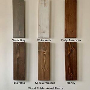 Floating Shelves Wood Floating Shelves Set - New England Handcrafted Rustic Pine Kitchen Office Bedroom Wall Mounted Smooth Finish Organizers 2 Pack (2'' x 5.5'' x 24'' & 36”) (Special Walnut, 24'')