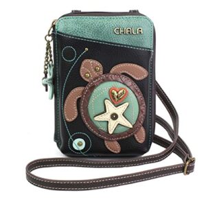 chala sea turtle wallet crossbody handbag – convertable strap, 5.25″w x 7.5″h x 1.5″d