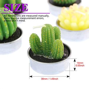 Swpeet 12Pcs Decorative Succulent Cactus Tealight Candles Kit, Cute Smokeless Succulent Plants Perfect for Candles Festival Wedding Props and House-Warming Party (N0.7-Candle)