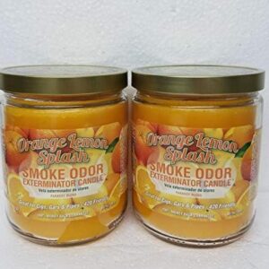 Smoke Odor Exterminator 13oz Jar Candle, Orange Lemon, Pack of 2