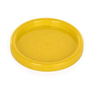 Mintra Home Durable Plastic Coasters 4pk (Yellow) - 09053 - for Drinks, Coffee, Water - Drink Cup Holder for Kitchen, Home, Table Protection (Protect Furniture from Water Marks & Damage)