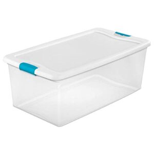 Sterilite Storage System Solution with 106 Quart Clear Storage Tote w/Latching Lid, 4 Pack, and 66 Quart Clear Storage Tote w/Latching Lid, 6 Pack