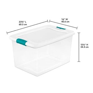 Sterilite 106 Quart (4 Pack) & 64 Quart (12 Pack) Latching Clear Plastic Storage Organizer Tote Tub Container Bin Box for Organization and Storage